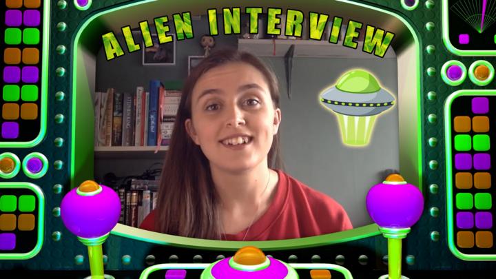The Dumping Ground star Kia Pegg does an alien interview space on CBBC ...