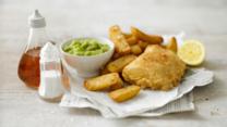 Battered cod with chips and homemade tomato ketchup recipe - BBC Food