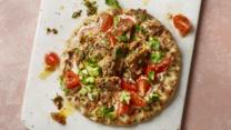 Harissa sardine flatbreads with harissa yoghurt recipe - BBC Food