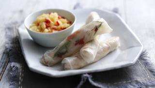 Mushroom and bean sprout spring rolls recipe - BBC Food