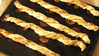 Cheese and chorizo twists recipe - BBC Food