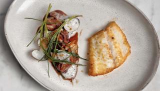 Pan-fried brill with cockles and oxtail recipe - BBC Food