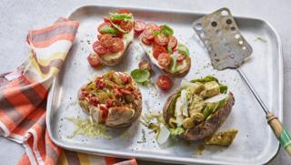 Pizza-inspired jacket potato fillings recipe - BBC Food