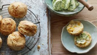 Cheese scones with chive butter recipe - BBC Food