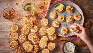 Blinis with three toppings recipe - BBC Food