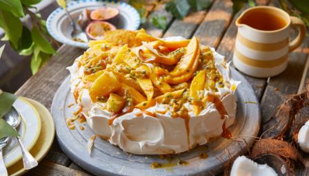 Mango, passion fruit and limoncello pavlova recipe - BBC Food