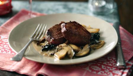 Fillet of venison and wild mushroom sauce recipe - BBC Food