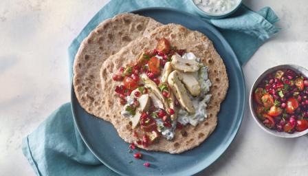 Greek-style chicken with yoghurt flatbreads recipe - BBC Food