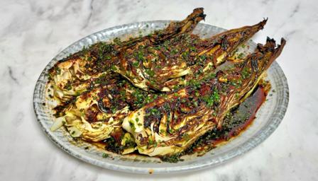 Grilled hispi cabbage with dried miso and ponzu recipe - BBC Food