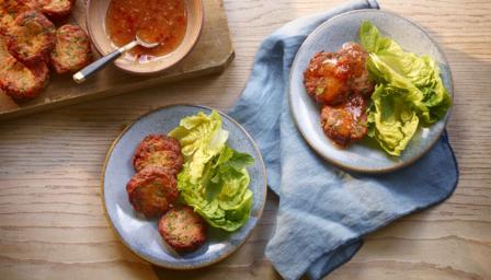 Prawn fish cakes with coconut, lime and ginger recipe - BBC Food