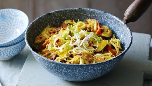 Filipino pork noodle stir fry (pancit) recipe - BBC Food
