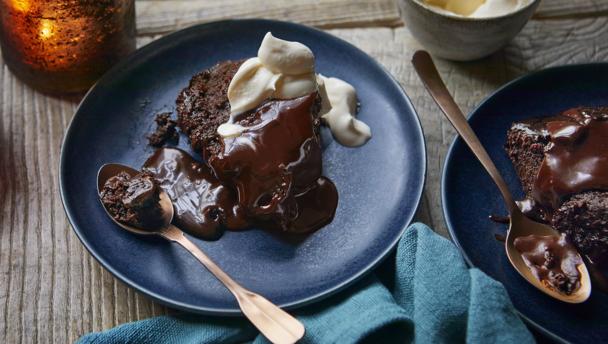 Slow cooker chocolate self-saucing pudding recipe - BBC Food