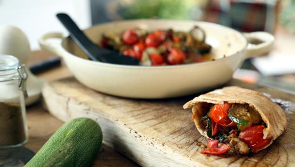 Spicy stuffed pitta recipe - BBC Food