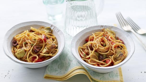 Store cupboard spaghetti recipe - BBC Food