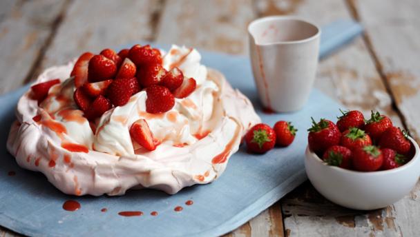 Raspberry and caramel pavlova recipe - BBC Food