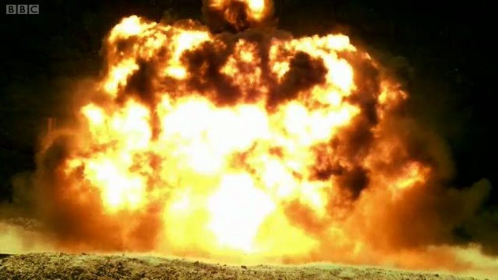 BBC Four - Explosions: How We Shook the World, Nitroglycerine detonation in slo-mo