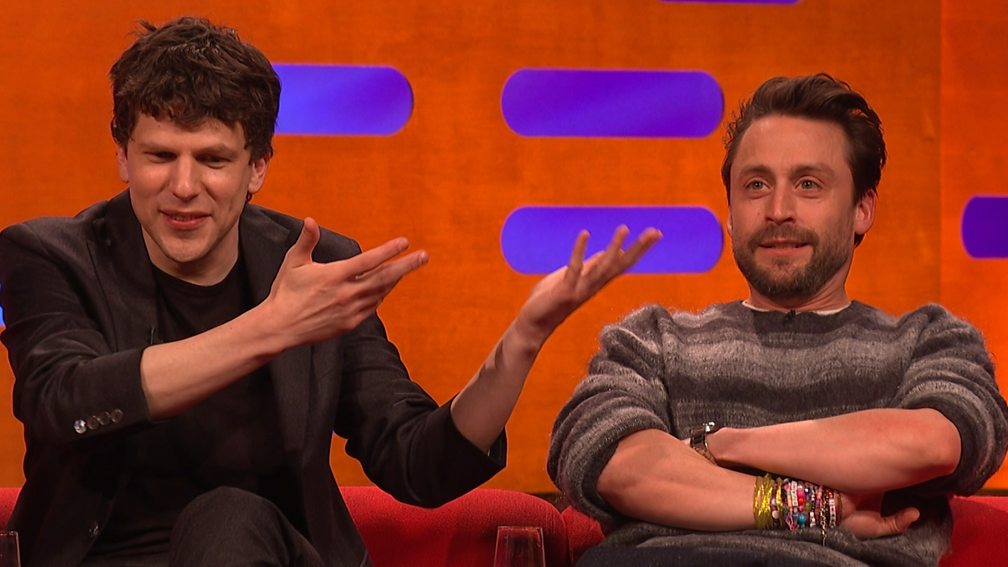 BBC One - The Graham Norton Show, Series 32, Episode 11, Jesse Eisenberg cast Kieran Culkin ...