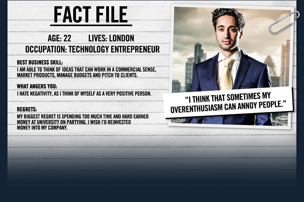 BBC One - The Apprentice, Series 10 - Solomon Akhtar