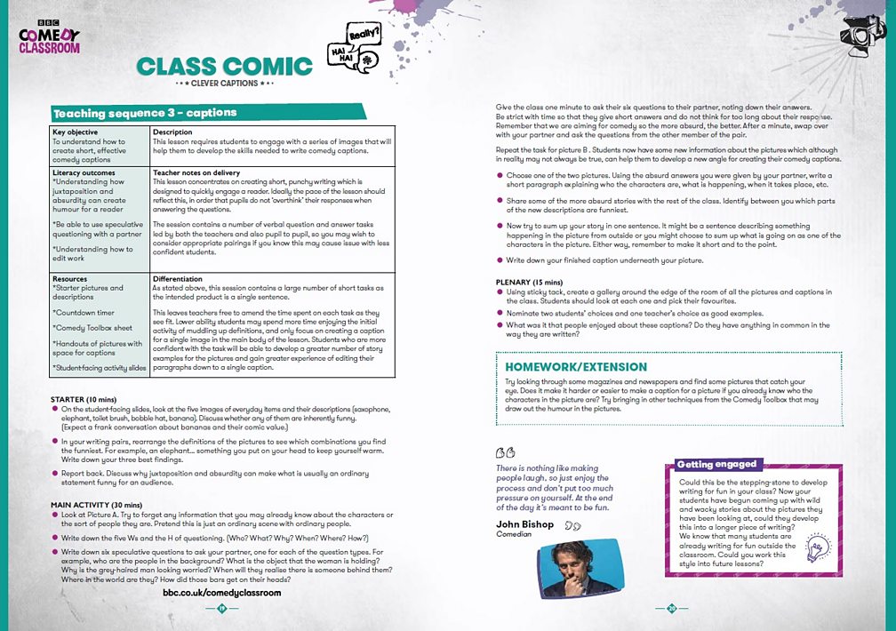 BBC - Comedy Classroom - Welcome to Comedy Classroom for secondary schools