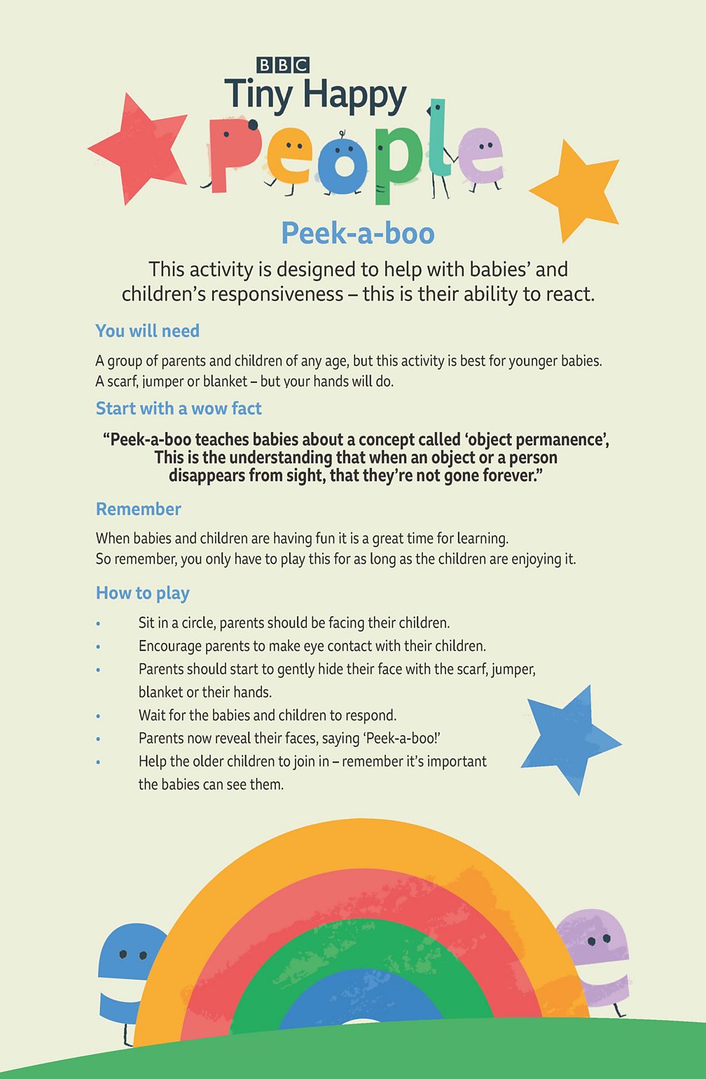 Stay and play organisers and parents activity sheets to download - Peek ...