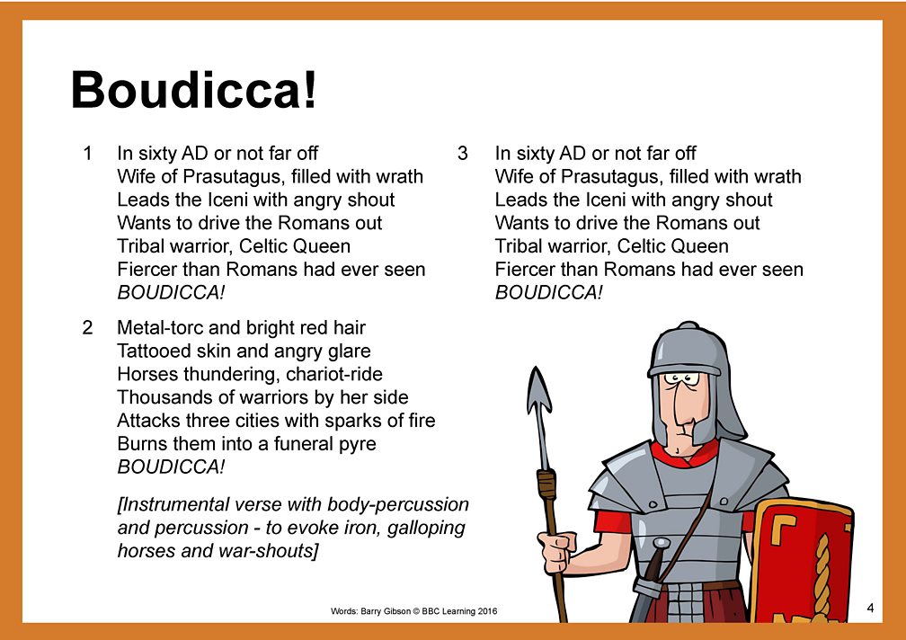 Rocking Romans! Songs. 3: Boudicca! - BBC Teach