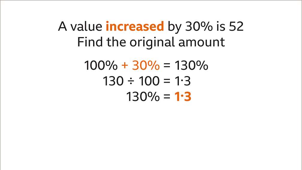 How to work out a percentage original value before percentage decrease ...
