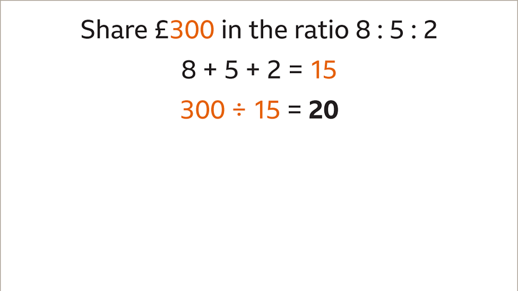 Division in a given ratio - KS3 Maths - BBC Bitesize - BBC Bitesize