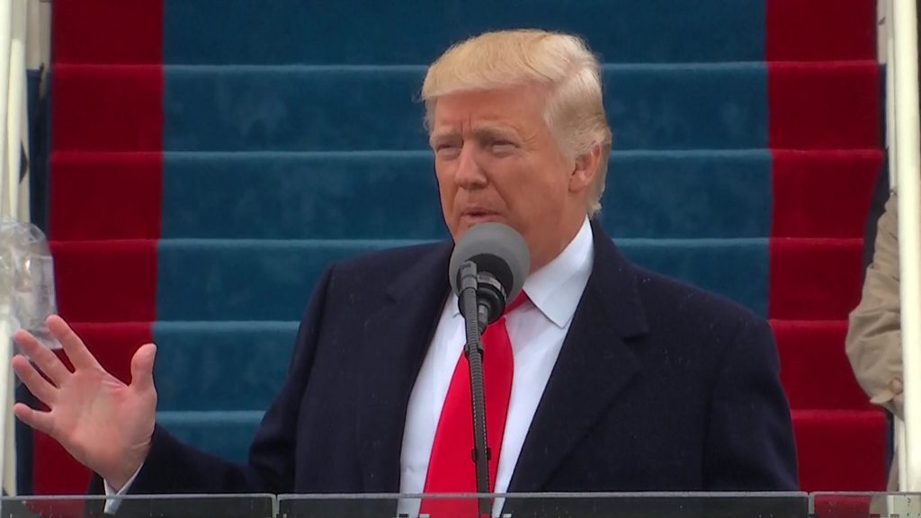Trump inauguration: The president's angry call to arms - BBC News
