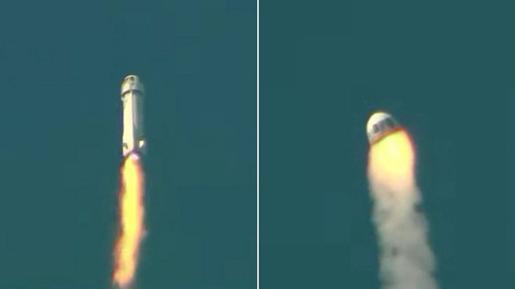 Jeff Bezos Rocket Jeff Bezos' Blue Origin Rocket Soars Into Space From