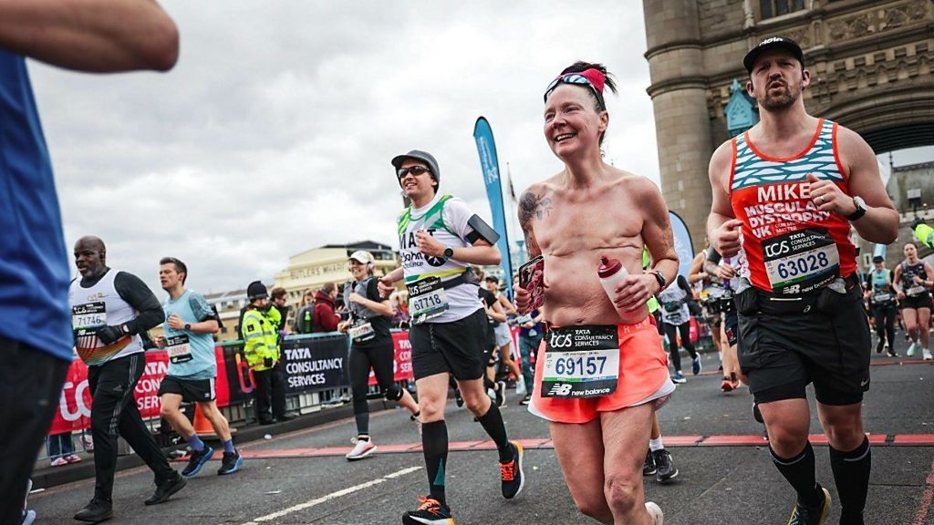 John Acres - Topless woman is running 4 marathons this year after a ...