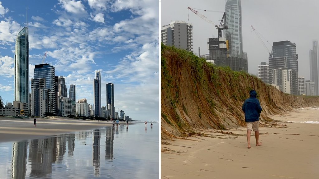 Storm aftermath reveals erosion of iconic Australian beach
