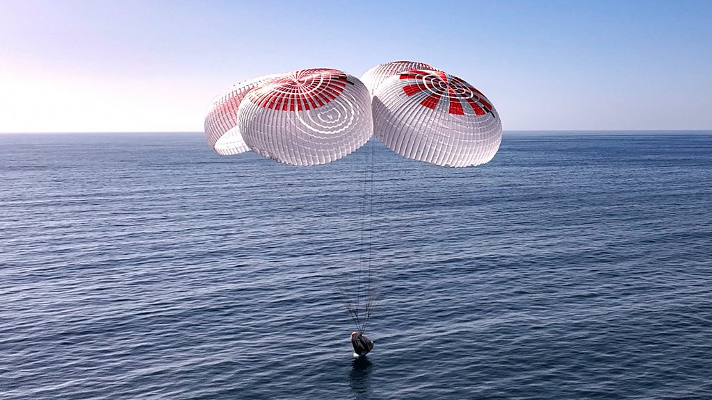 SpaceX capsule splashes down after first crewed polar orbit flight