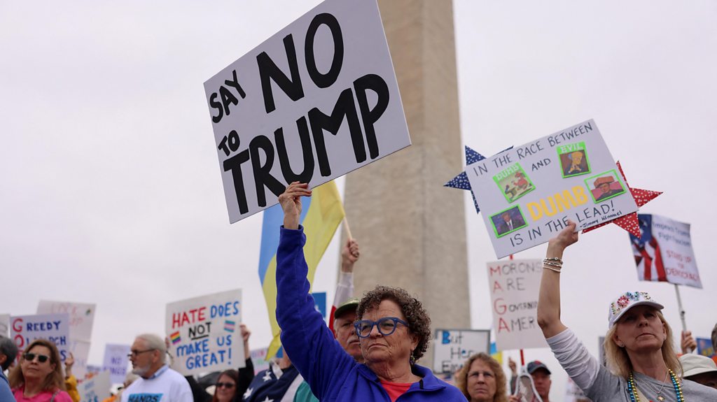 Thousands rally across the US in anti-Trump protests