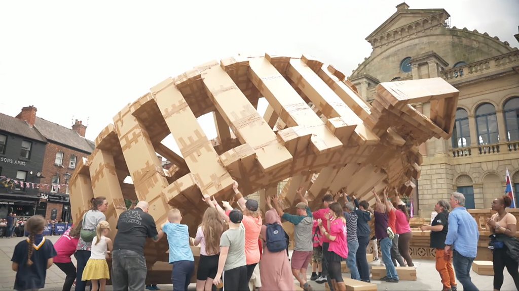 A famous Yorkshire landmark built using 1,000 cardboard boxes!