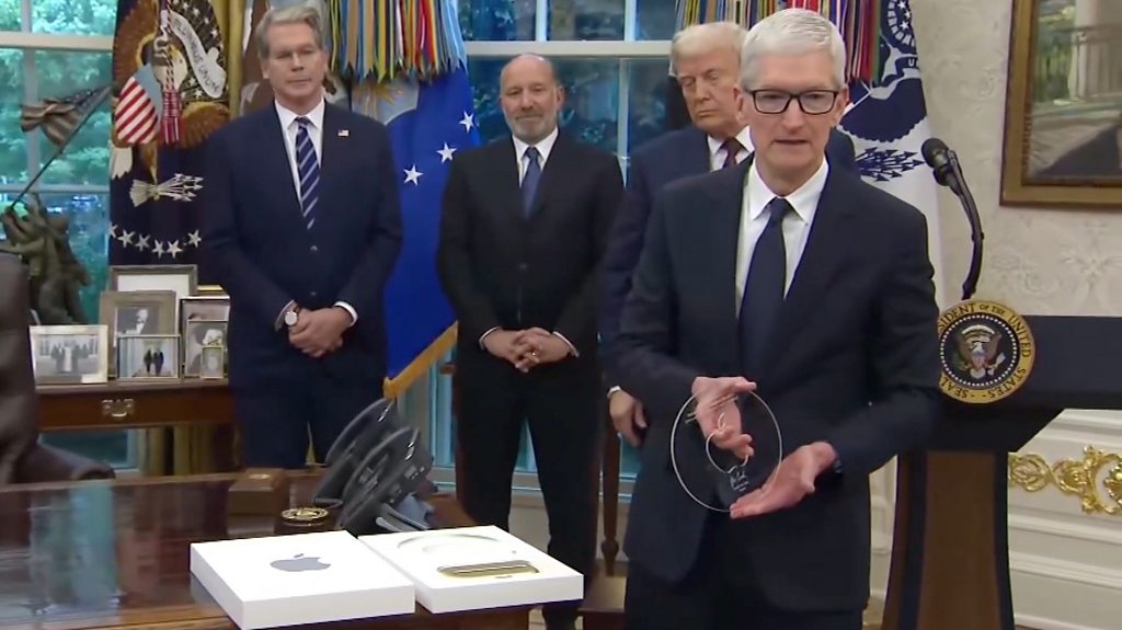 Apple's Tim Cook gives US-made gift to President Trump