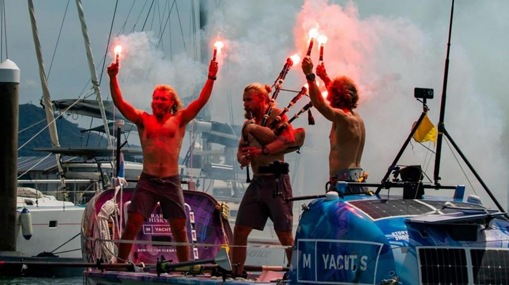 Edinburgh brothers finish record-breaking 9,000-mile Pacific row