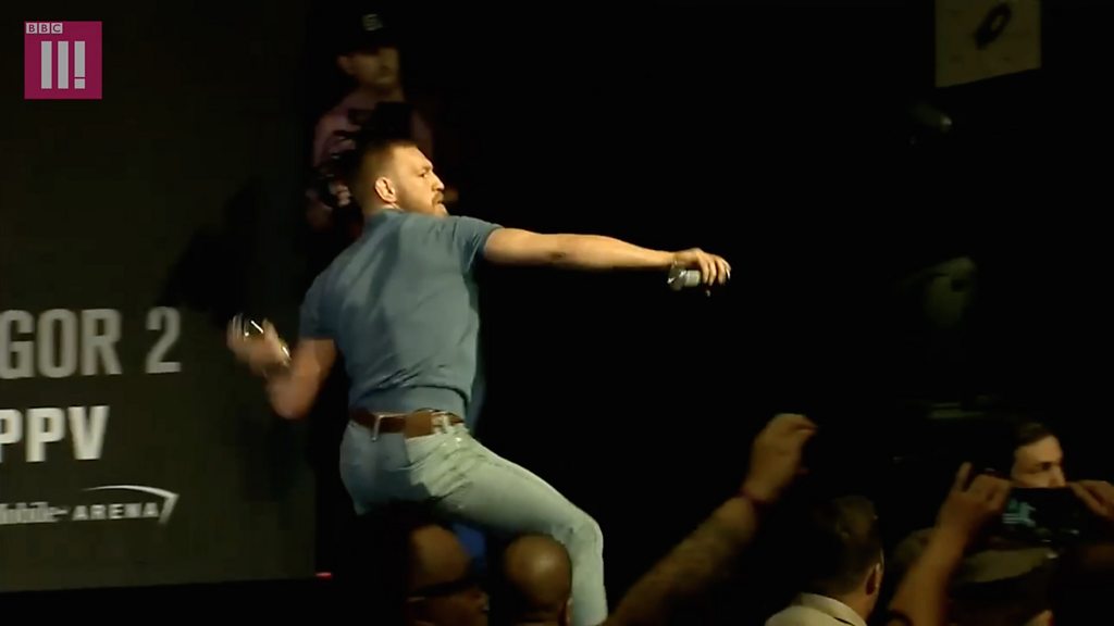 Chaos at the UFC 202 press conference - BBC Three