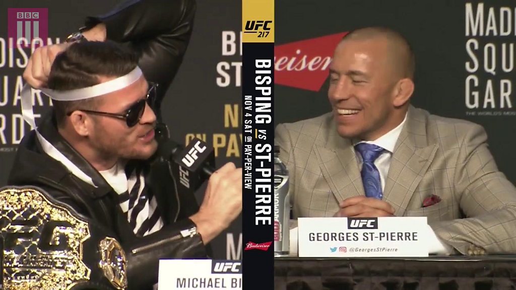 UFC 217: Michael Bisping mocks Georges St-Pierre at pre-fight press ...