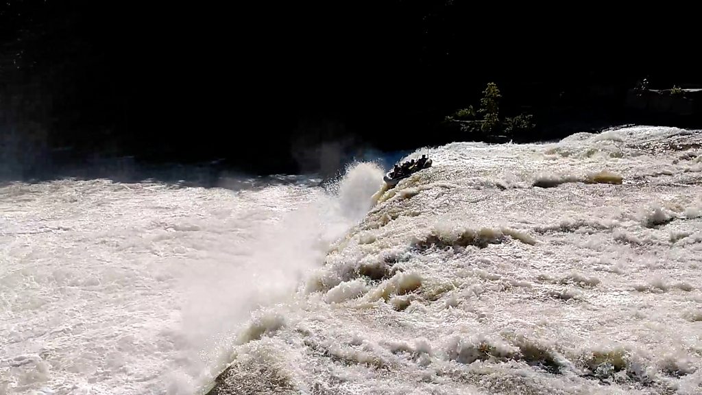 Rafters accidentally plunge over waterfall