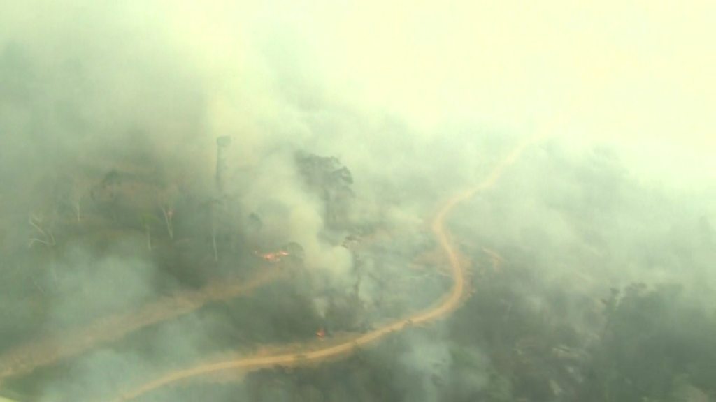 Amazon fires devastation from above - BBC News
