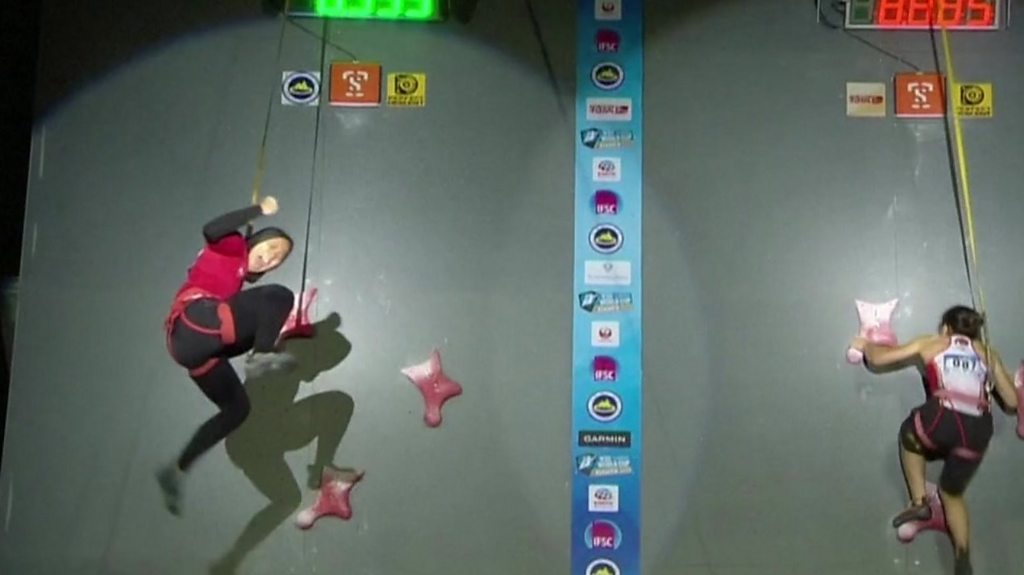 Does this woman climb faster than you run? - BBC News