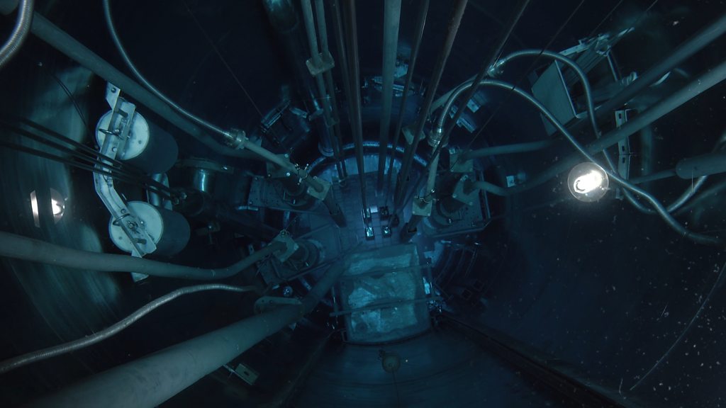 The island hosting the ruins of a nuclear lab