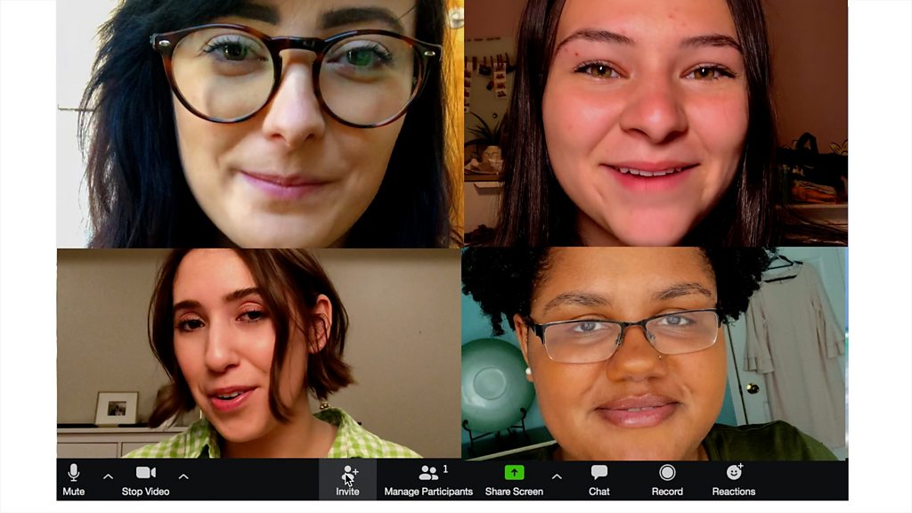Celebrating a party by video chat