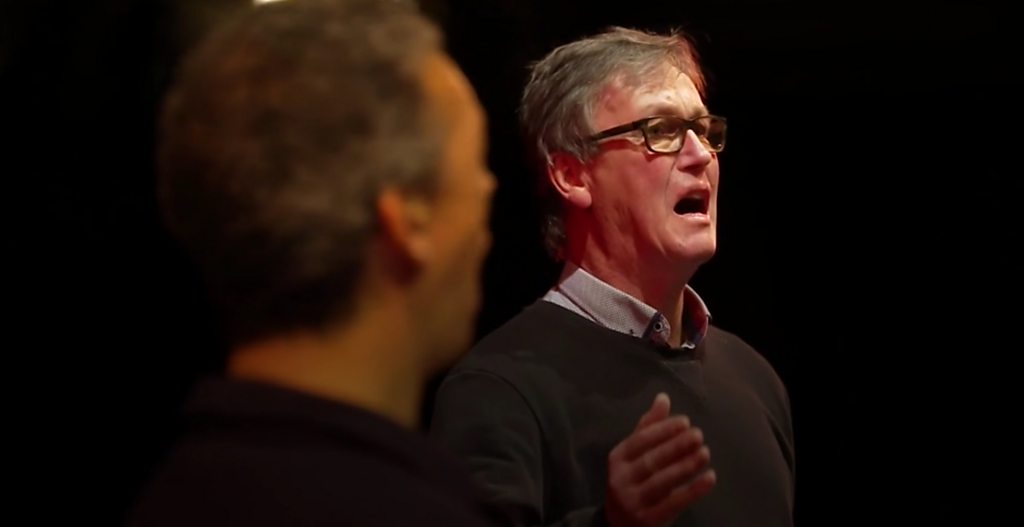 The team that helps a man losing his voice sing an opera