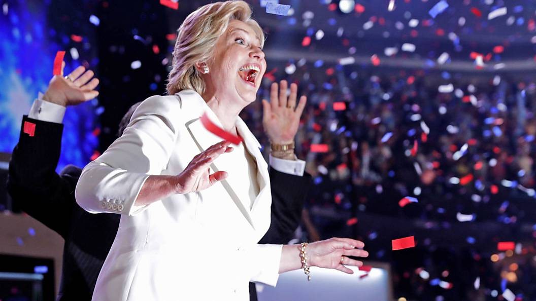 How to humanise Hillary: balloons and confetti - BBC Three