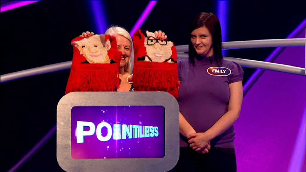 BBC One - Pointless, Series 8, Episode 44, Contestant knits scarves for ...