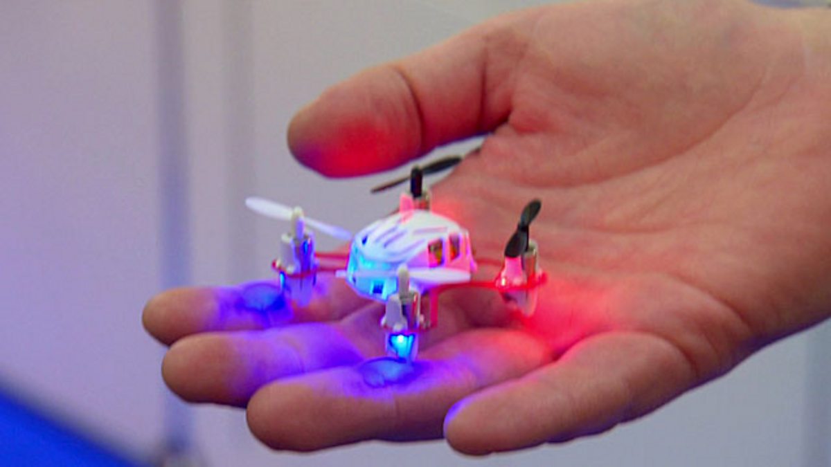 BBC News - Click, 08/02/2014 GMT, Fly the world's smallest quadcopter