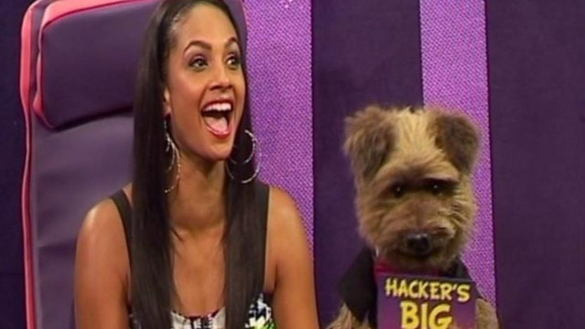 CBBC - Iain and Hacker, Hacker dances with Alesha Dixon