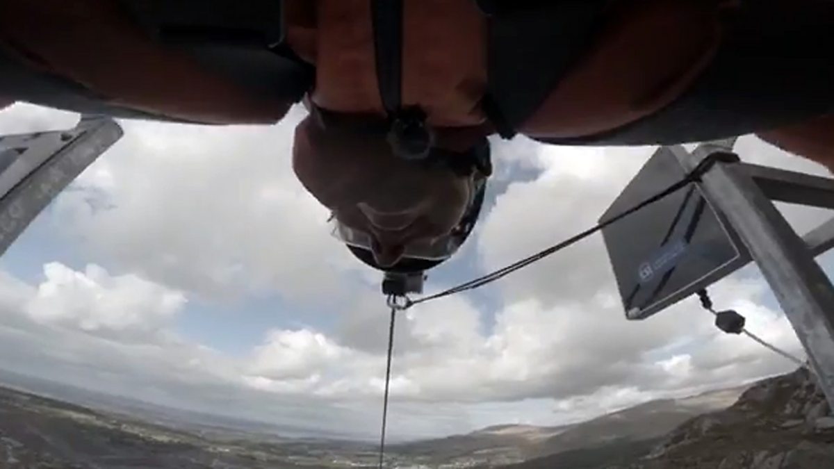 BBC One - Weatherman Walking, Series 8, Derek on the zipwire