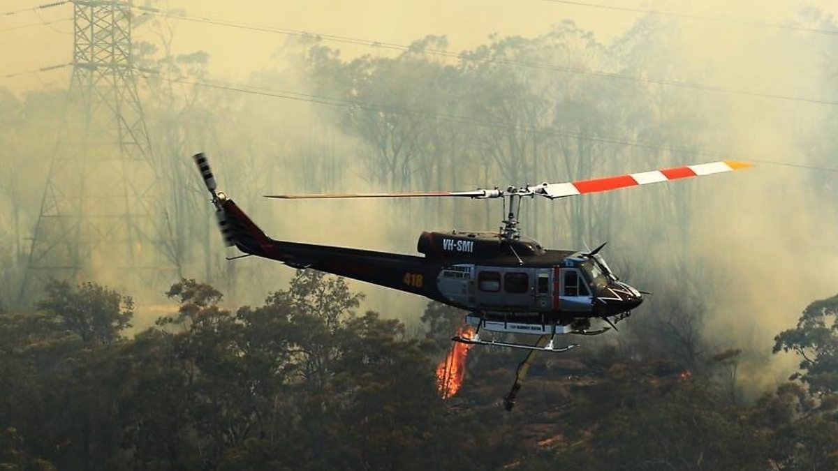BBC - Helicopter - Australian bush fires
